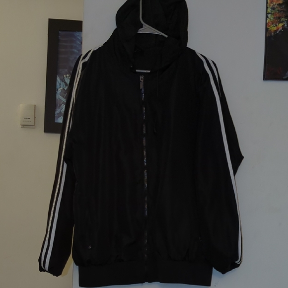 Vertical | Jackets & Coats | Mens Black Vertical Windbreaker With White ...